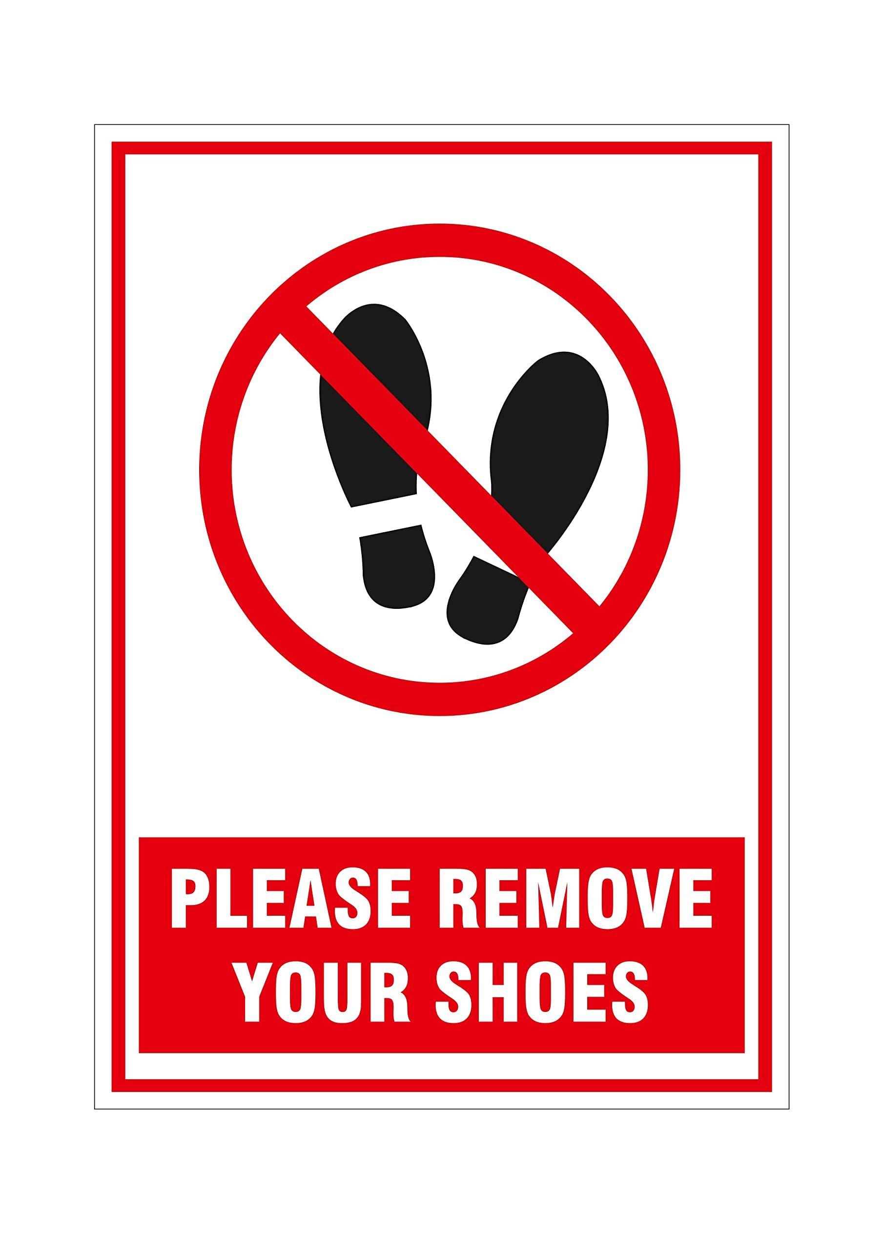 Ns Inventiveness Safety Sign Please Remove Your Shoes Pvc Sticker ...