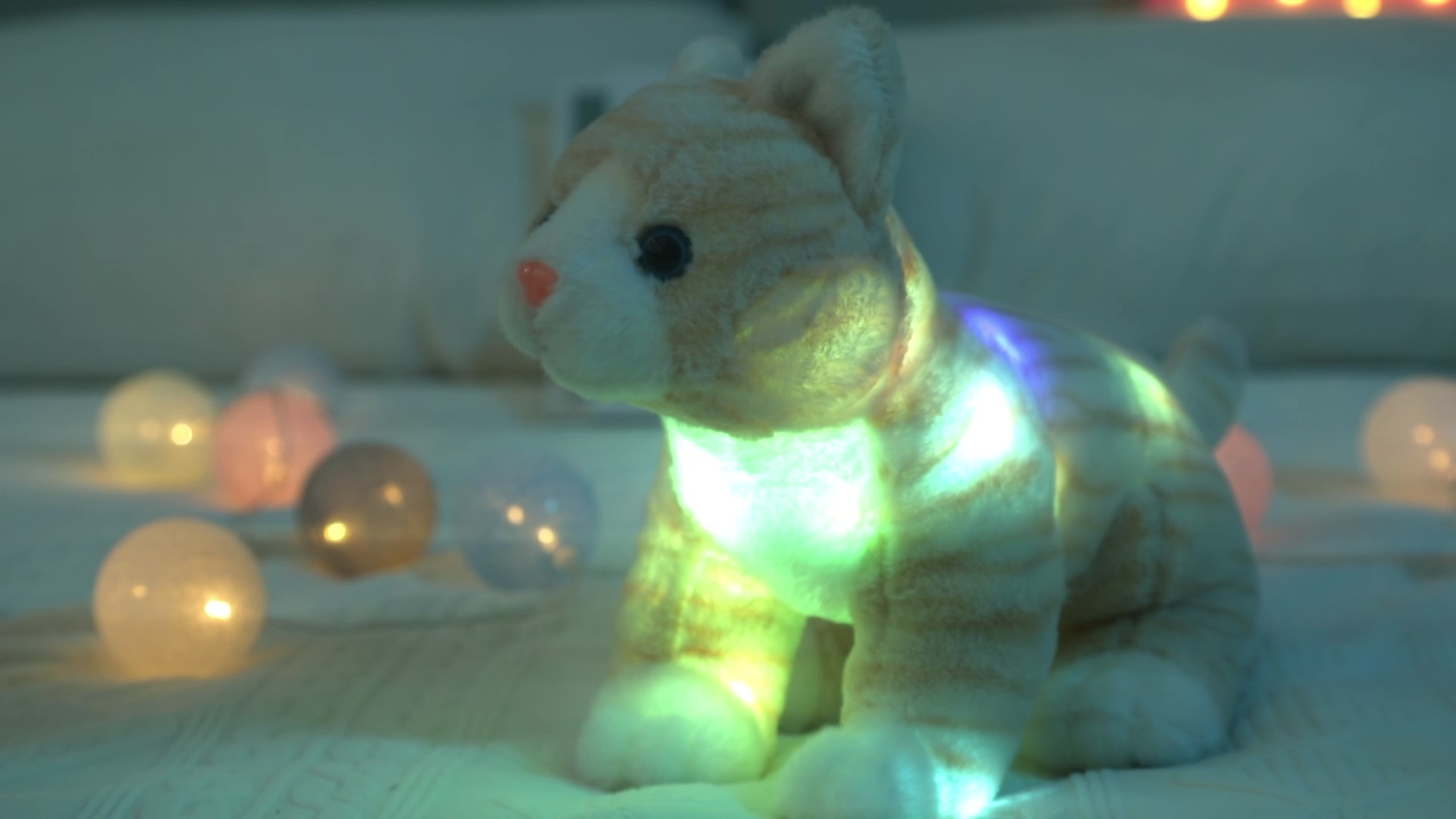 Glow Plush Toy Houwsbaby Light Up Kitty Stuffed Animal - LED With Color ...