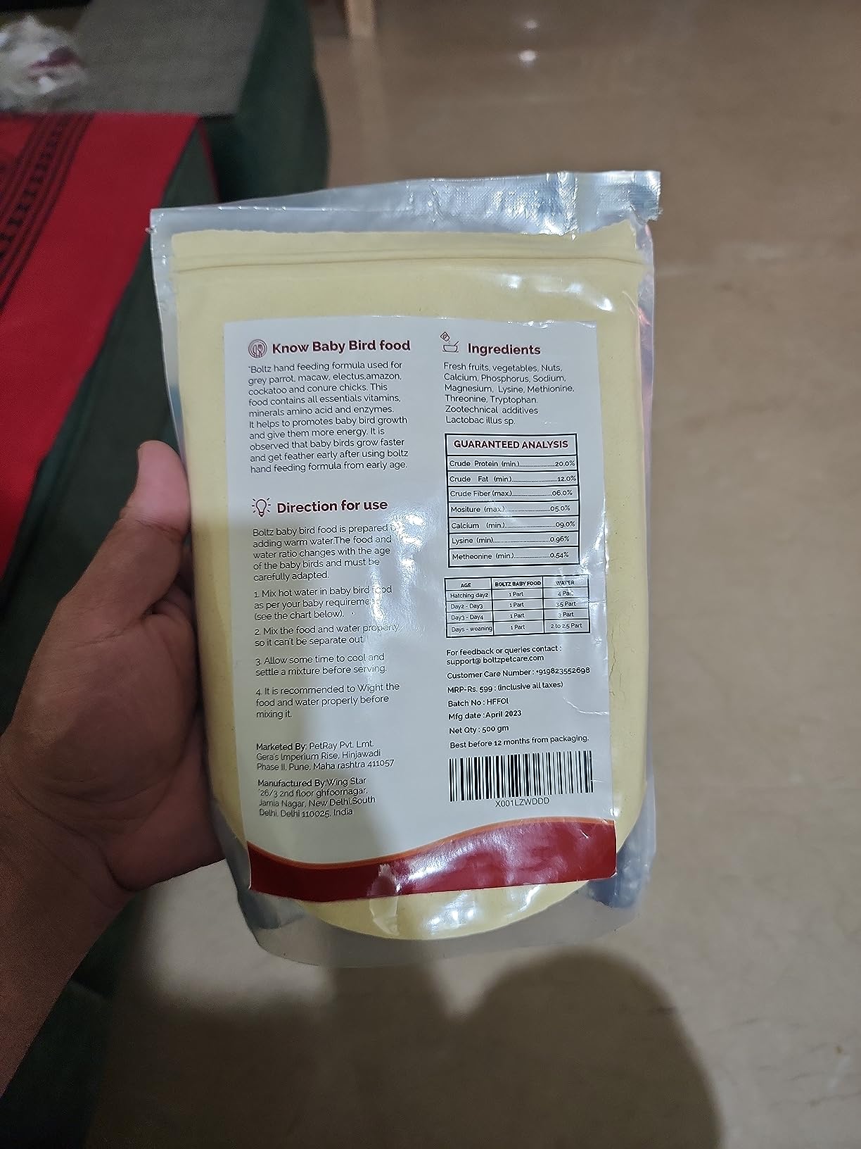 Buy Boltz Natural Hand Feeding Formula for Baby Birds for Exotic Baby ...