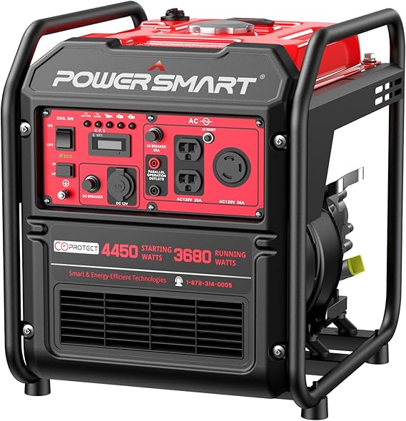 Amazon.com : PowerSmart Portable Inverter Generator 4450W, Gas Powered ...