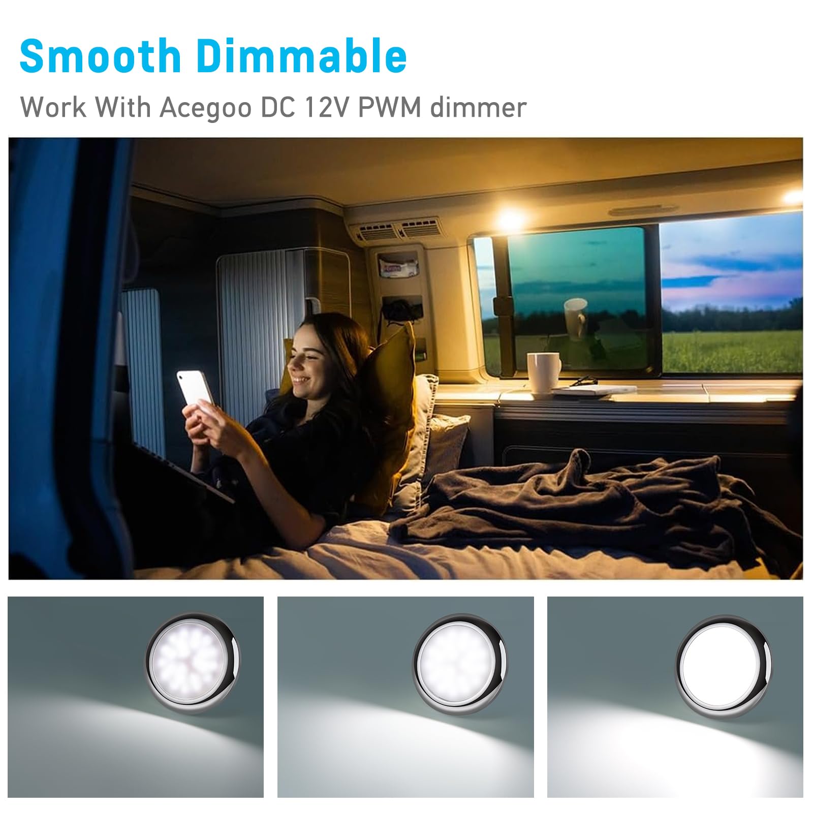 Snapklik.com : Acegoo RV Boat LED Ceiling Light Surface Mount 12V 3 ...