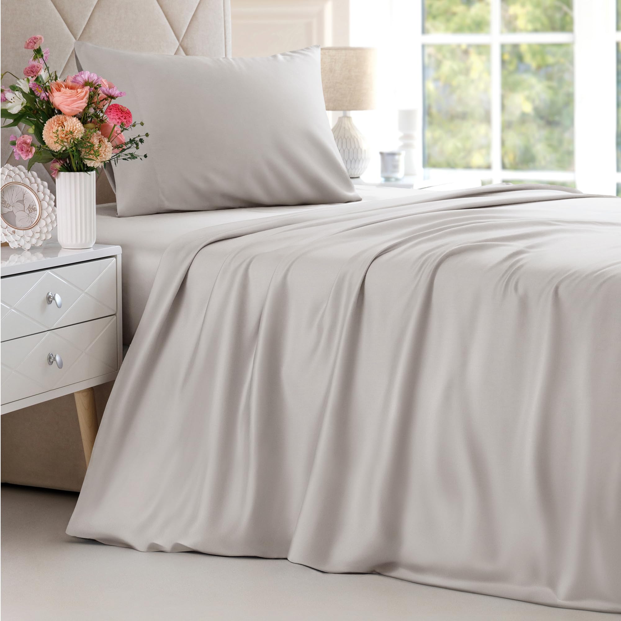 Amazon.com: Bamboo Sheets Twin Size - Cooling Sheets Twin - 100% Bamboo ...