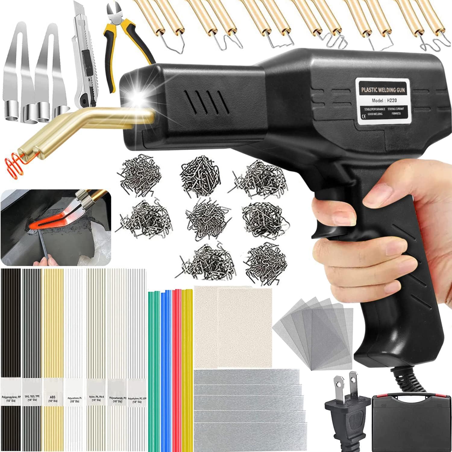 FOLIV Plastic Welder, 200W Portable Plastic Welding Kit, 2 in 1 ...