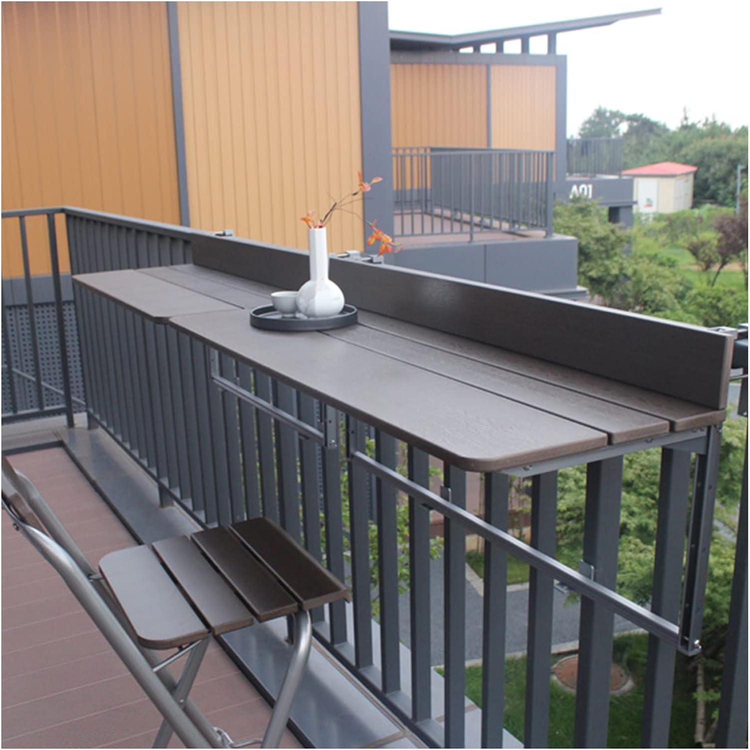 Amazon.com: HDZNDH Adjustable Balcony Bar Table, Foldable Hanging Table ...