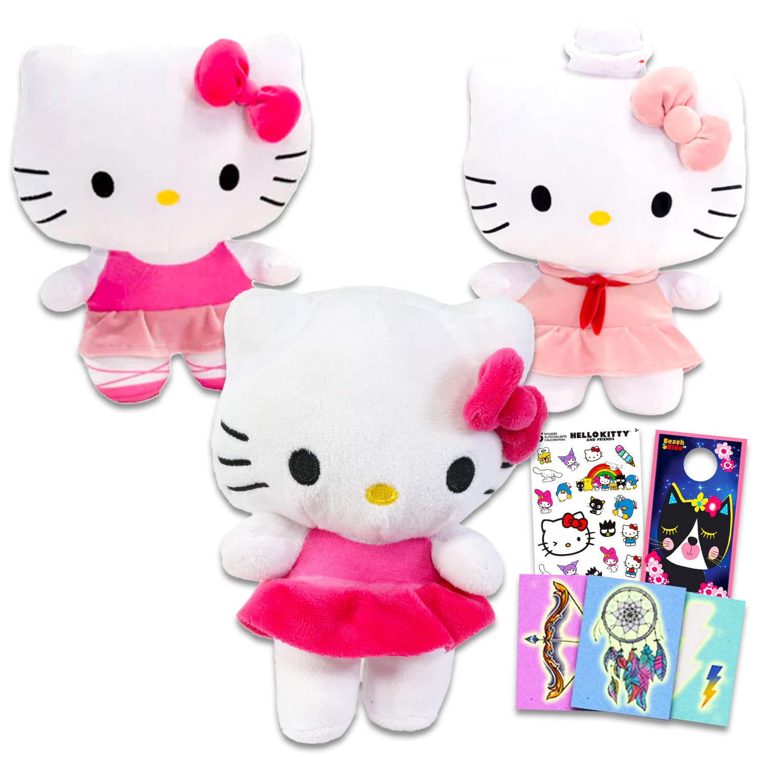 Amazon.com: Hello Kitty Plushies Set - Bundle with 3 Hello Kitty Plush ...