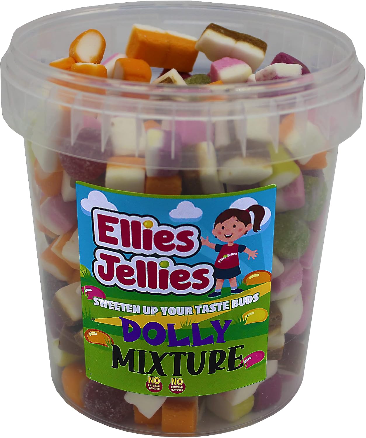 Ellies Jellies Dolly Mixtures - 600g Bucket – Vibrant Colors- Soft ...