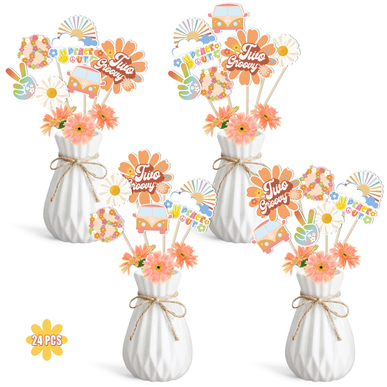 Buy Two Groovy Party Supplies, Groovy Birthday Decorations, Hippie ...