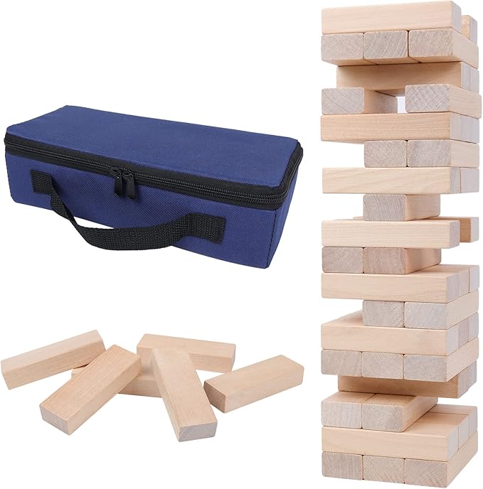Amazon.com: GOTHINK Tumble Tower Game for Kids and Adults, 54pcs Wooden ...