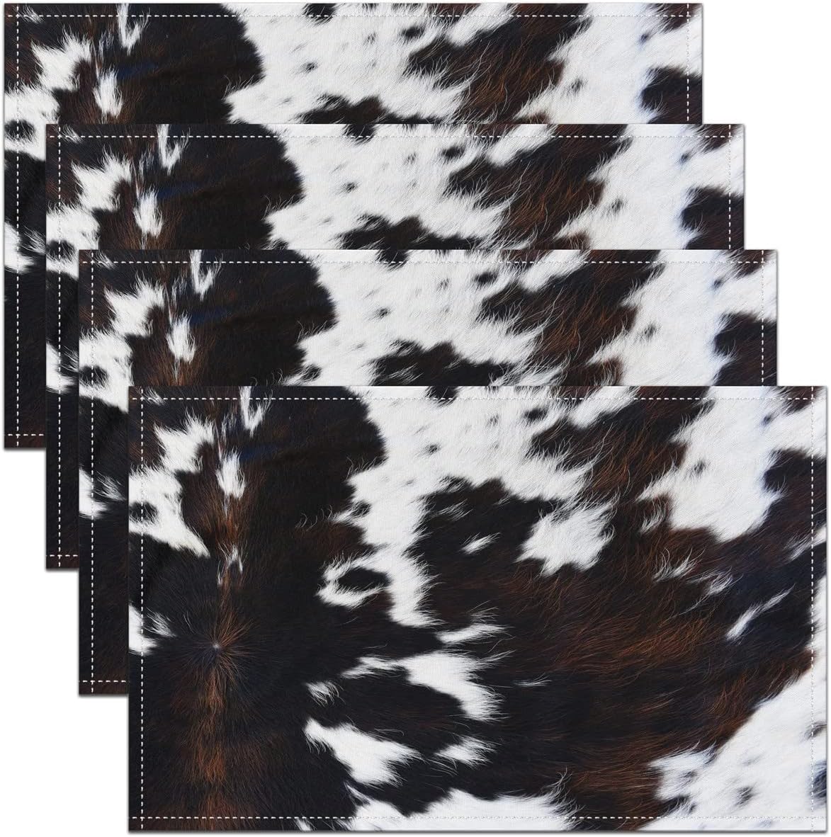 Amazon.com: Not Real Brown Cowhide Placemats 12X18, Black White Aztec ...