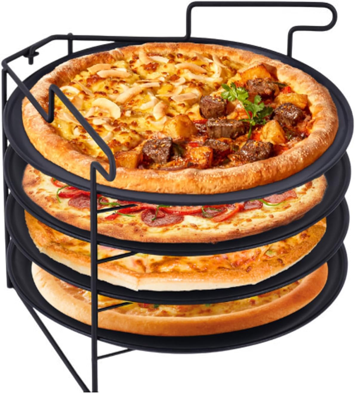 Amazon.com: Belle&Beau Pizza Baking Tray Set 6PCS, 12.6” Pizza Making ...