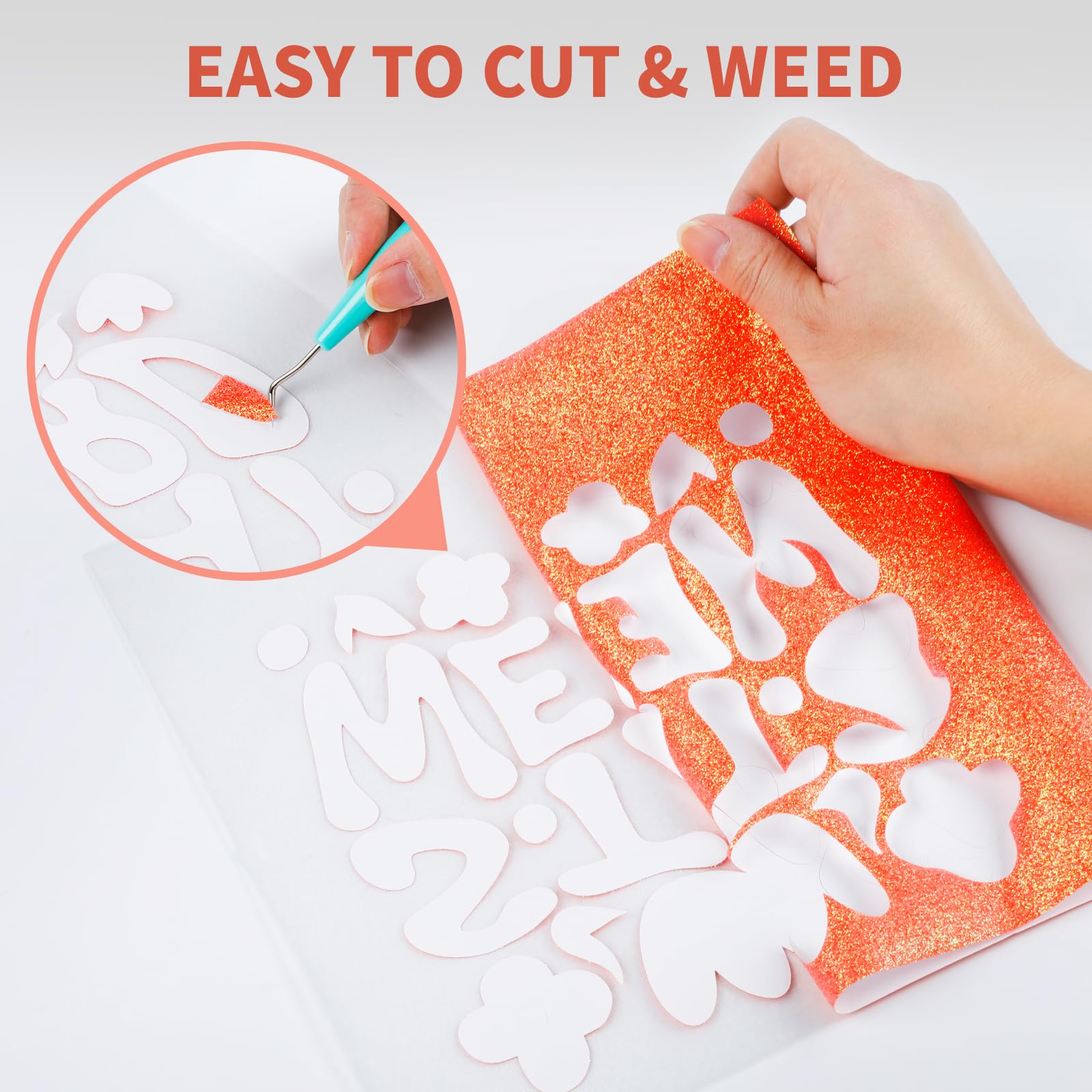 Snapklik.com : HTVRONT Glitter HTV Heat Transfer Vinyl - 10" X 8ft ...