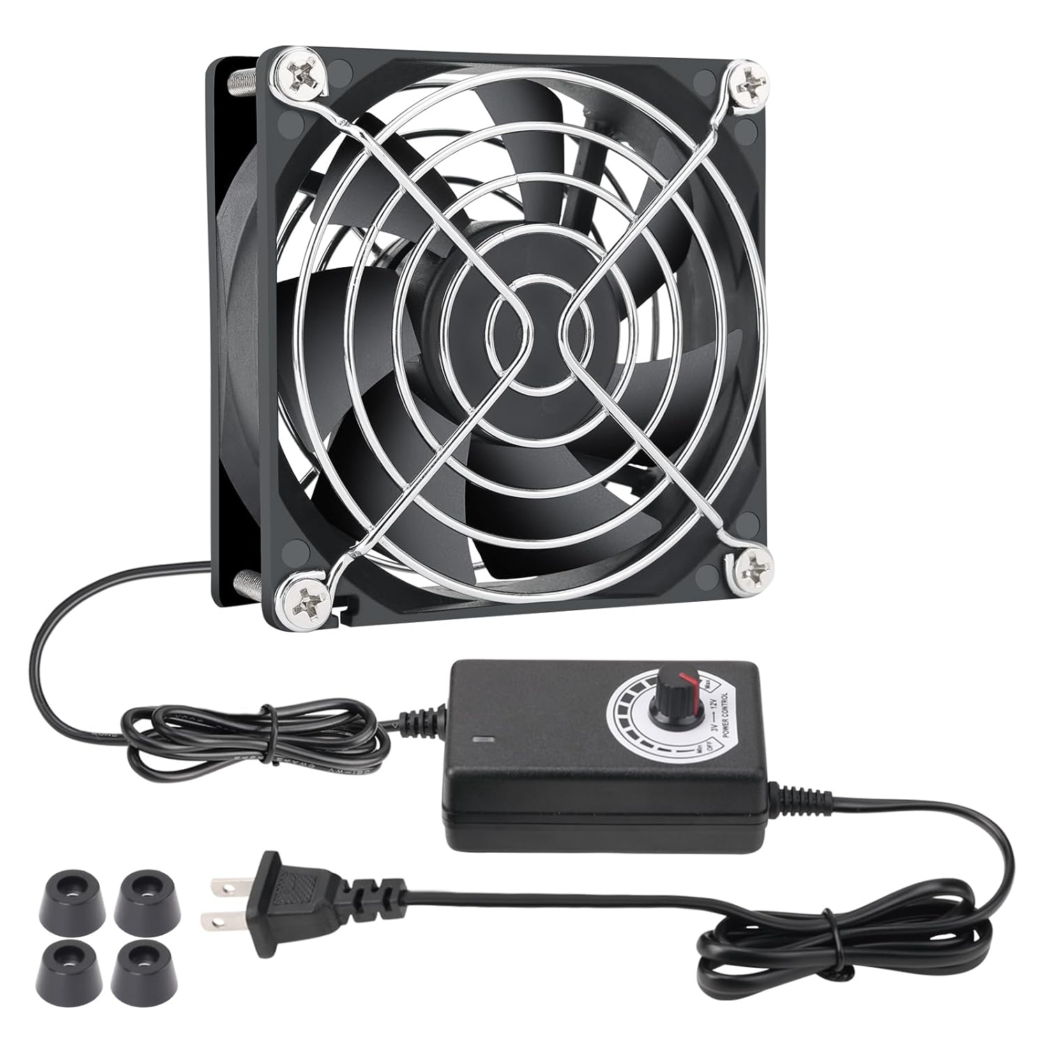 Amazon.com: KEYFANCLUB 80mm Small Computer Fan with AC Plug, 110V 120V ...