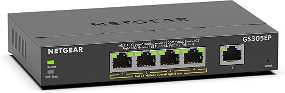 NETGEAR 5-Port Gigabit PoE+ Smart Managed Plus Switch (GS305EP ...
