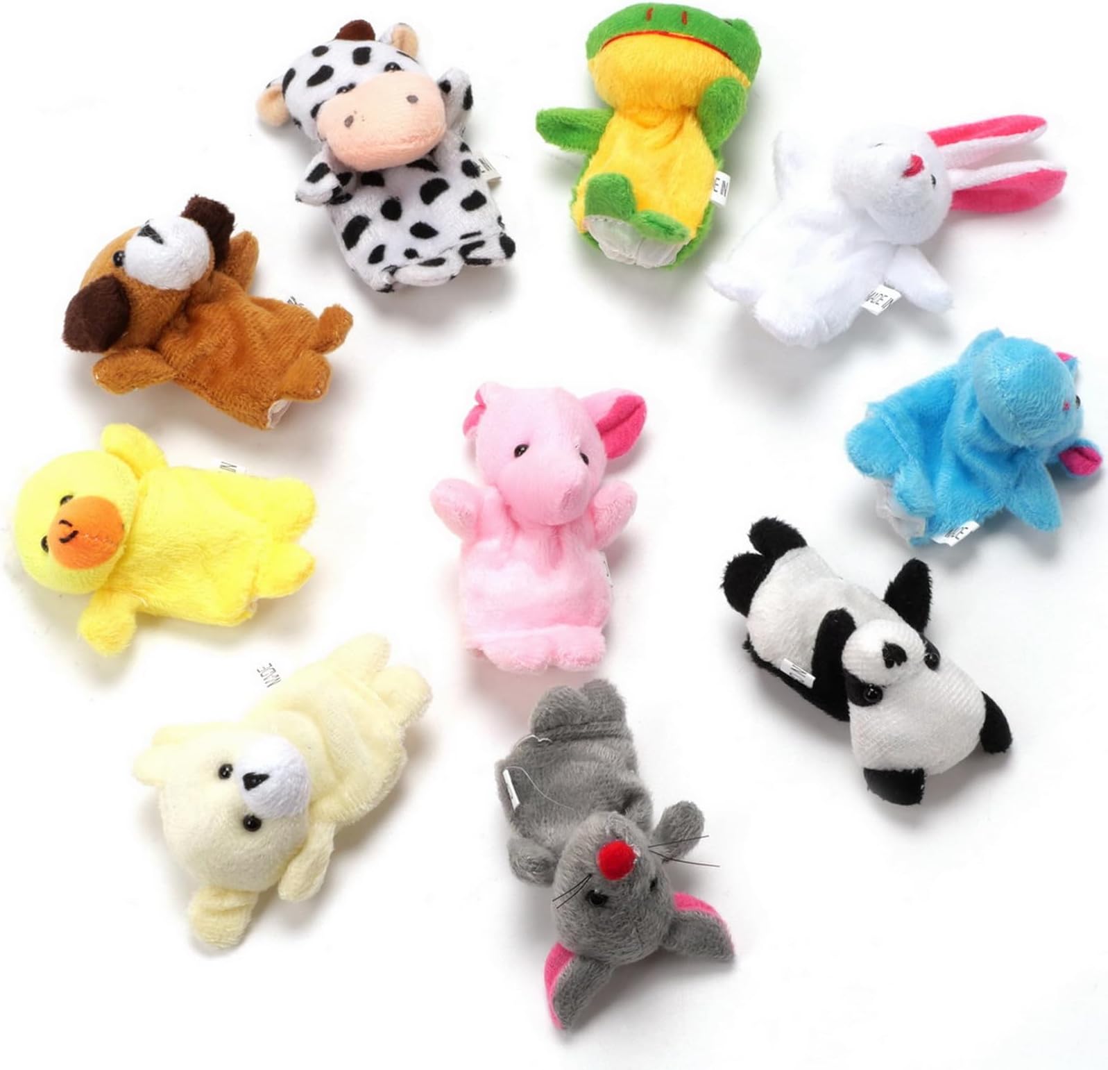 20pcs Different Cartoon Animal Finger Puppets Soft Velvet Dolls Props ...