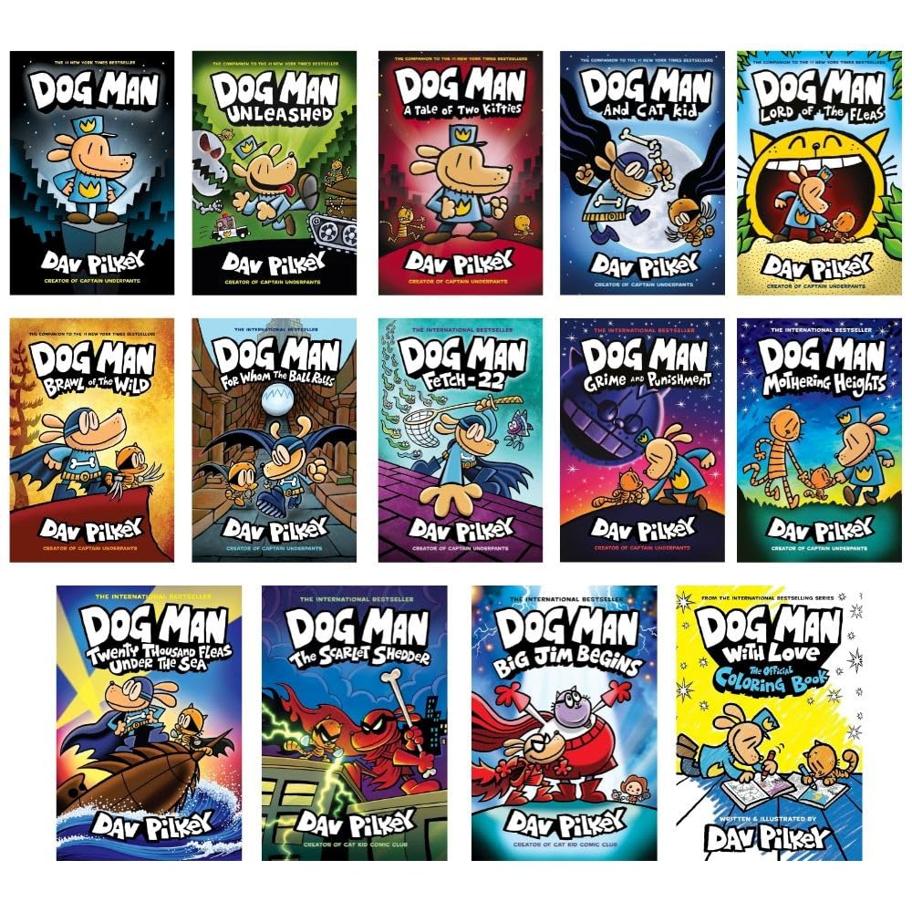Dog Man: The Complete Set (Books 1-13) + Dog Man with Love – A Special Coloring Book Edition ...