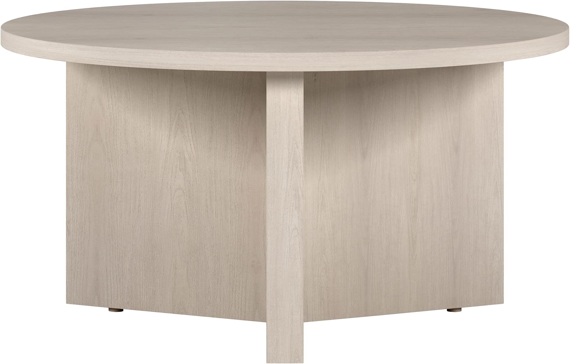 Amazon.com: Henn&Hart 32" Wide Round Coffee Table in Alder White, for ...