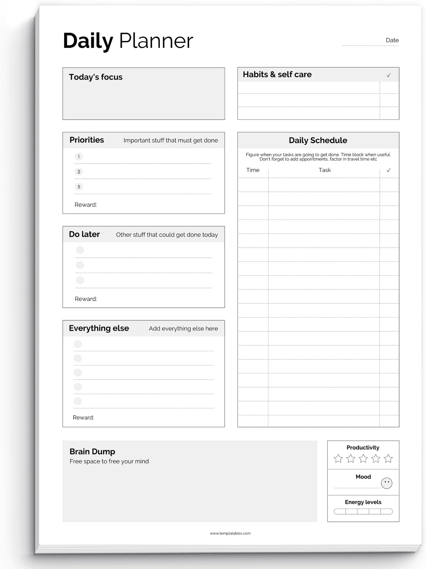 ADHD Daily Planner Notepad for Neurodivergent Adults - Productivity ...