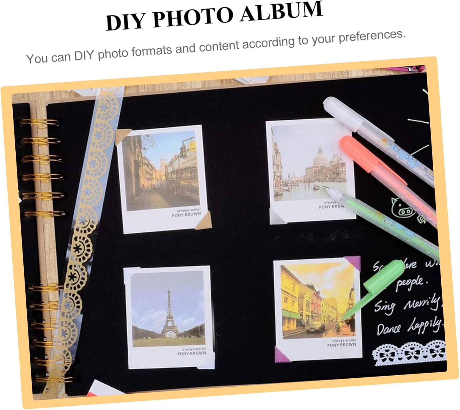 LIFKICH 1pc DIY Photo Album Bags Homemade Photo Album Couples Scrapbook ...