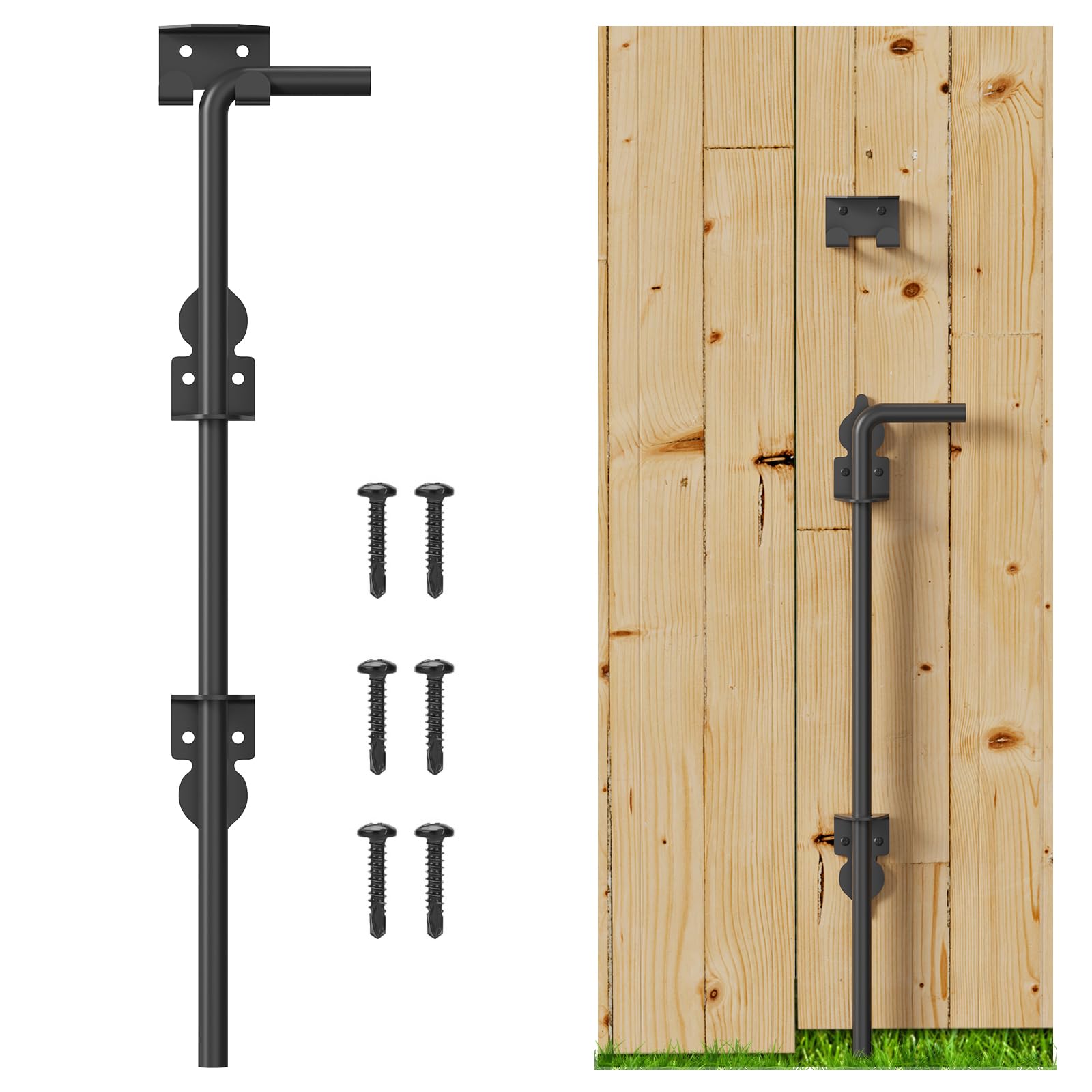 Amazon.com: 18"Heavy Duty Cane Bolt Gate Drop Rod-Steel Gate Ground ...