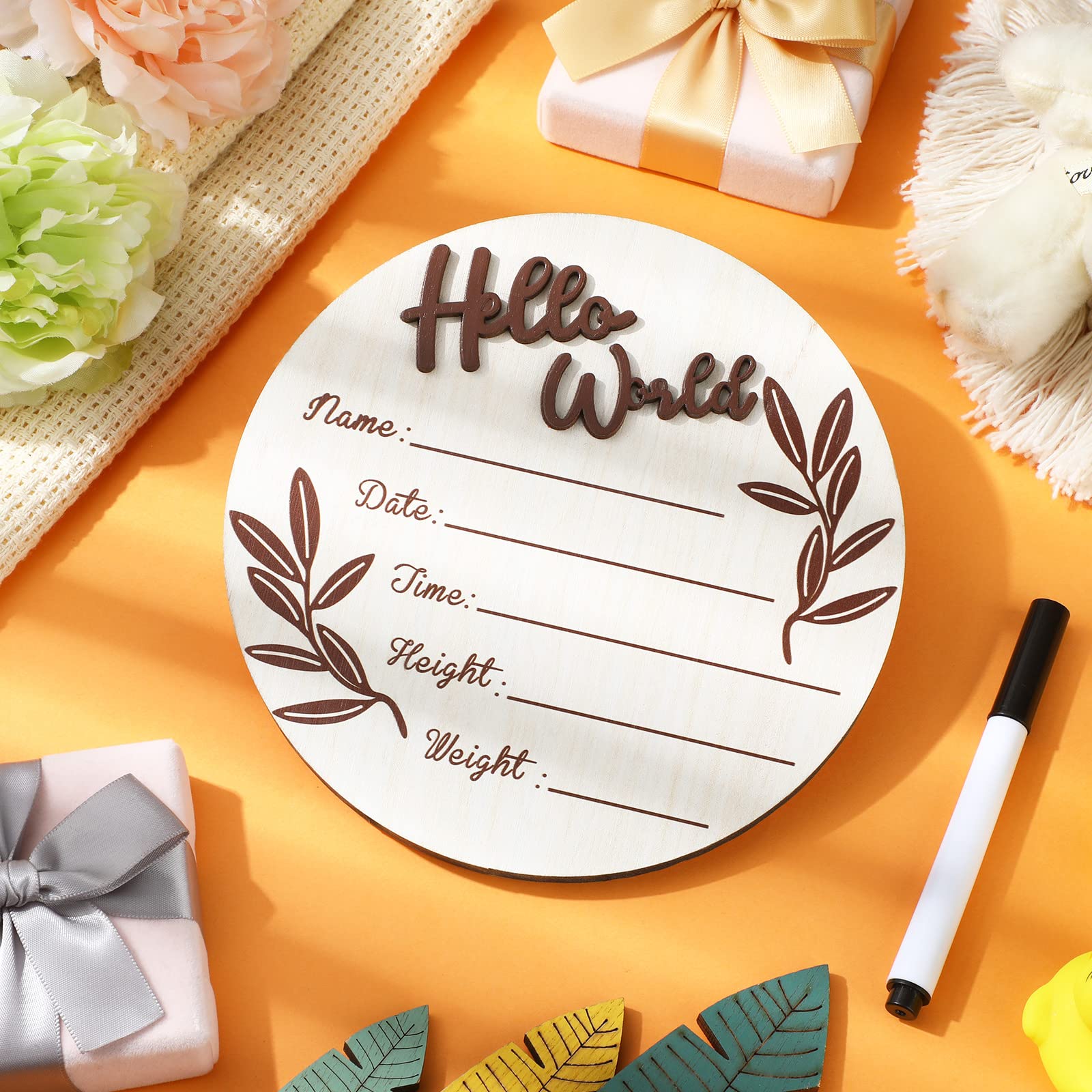 Snapklik.com : Queekay Baby Birth Announcement Sign Newborn Hello World ...