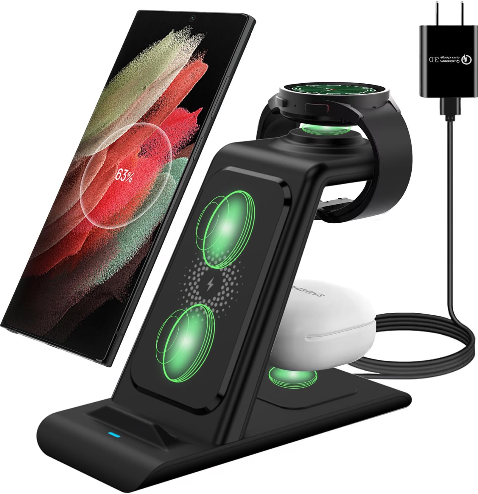 Amazon.com: 3 in 1 Charging Station for Samsung Devices, 36W Super Fast ...