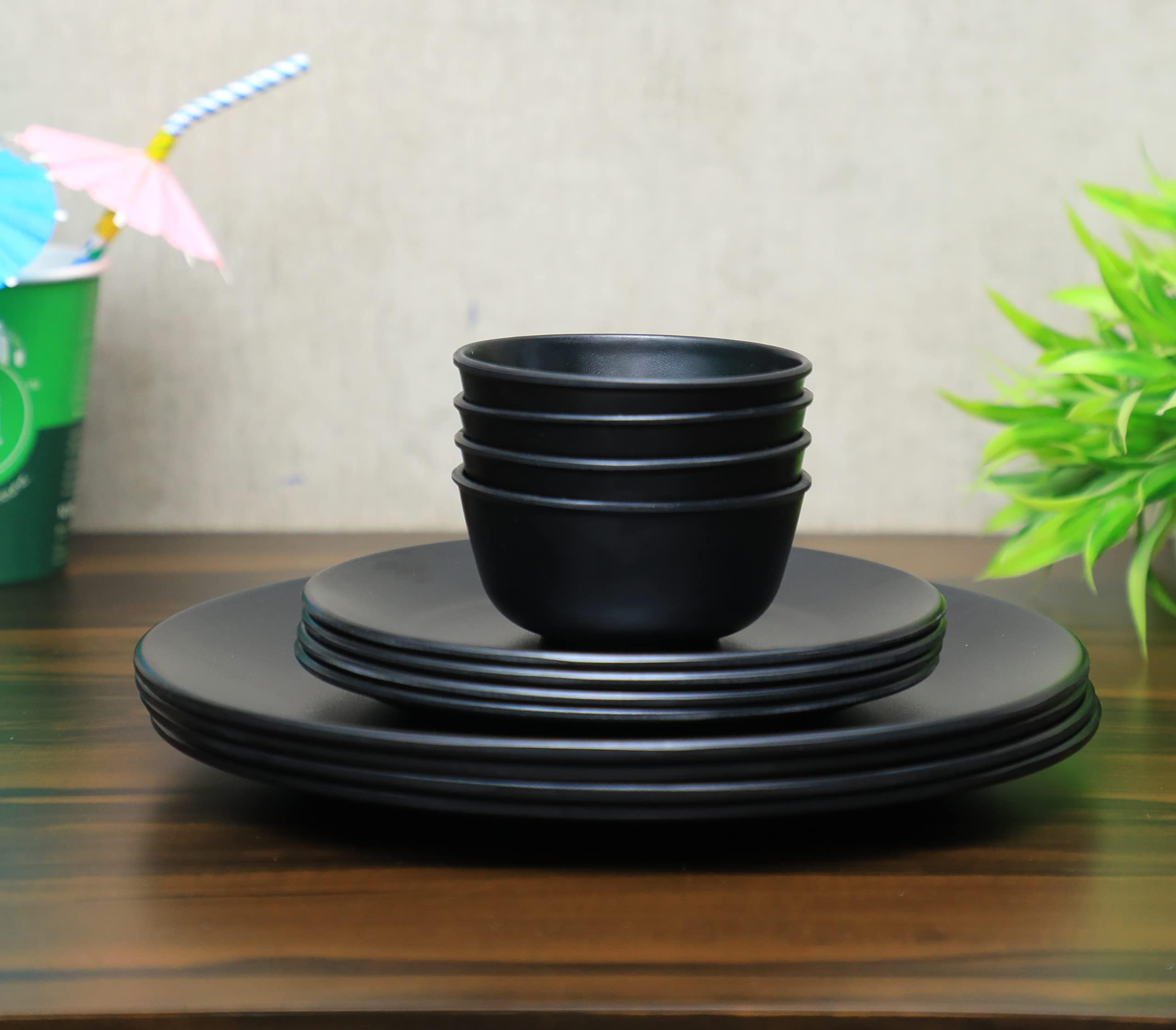 Buy ECOSPIT CONTAINER Pack of 36 Black Regular Melamine Dinner Set ...