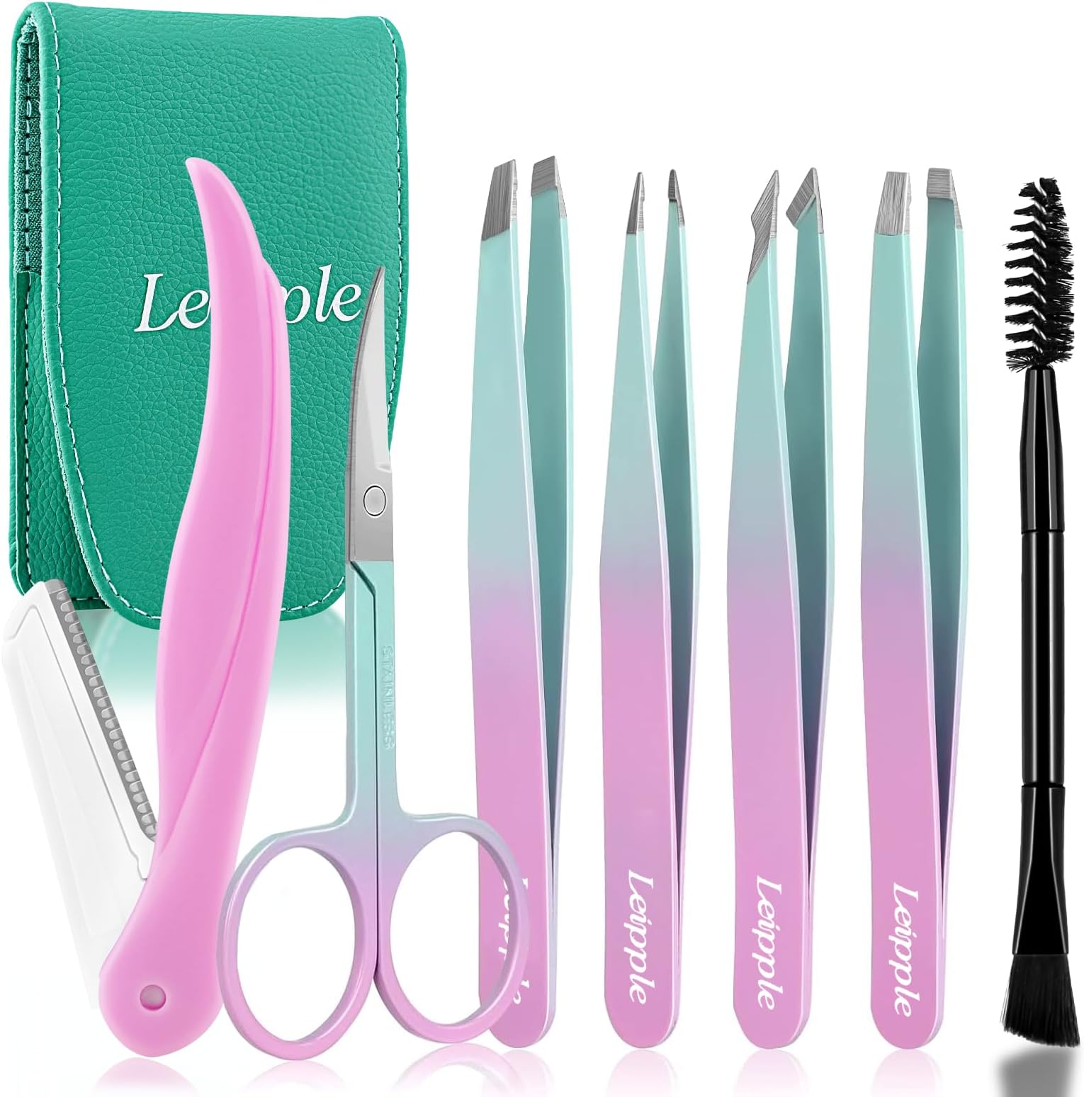 Amazon.com: Yougai Tweezers Set,9 Pcs Professional Stainless Steel Nail ...