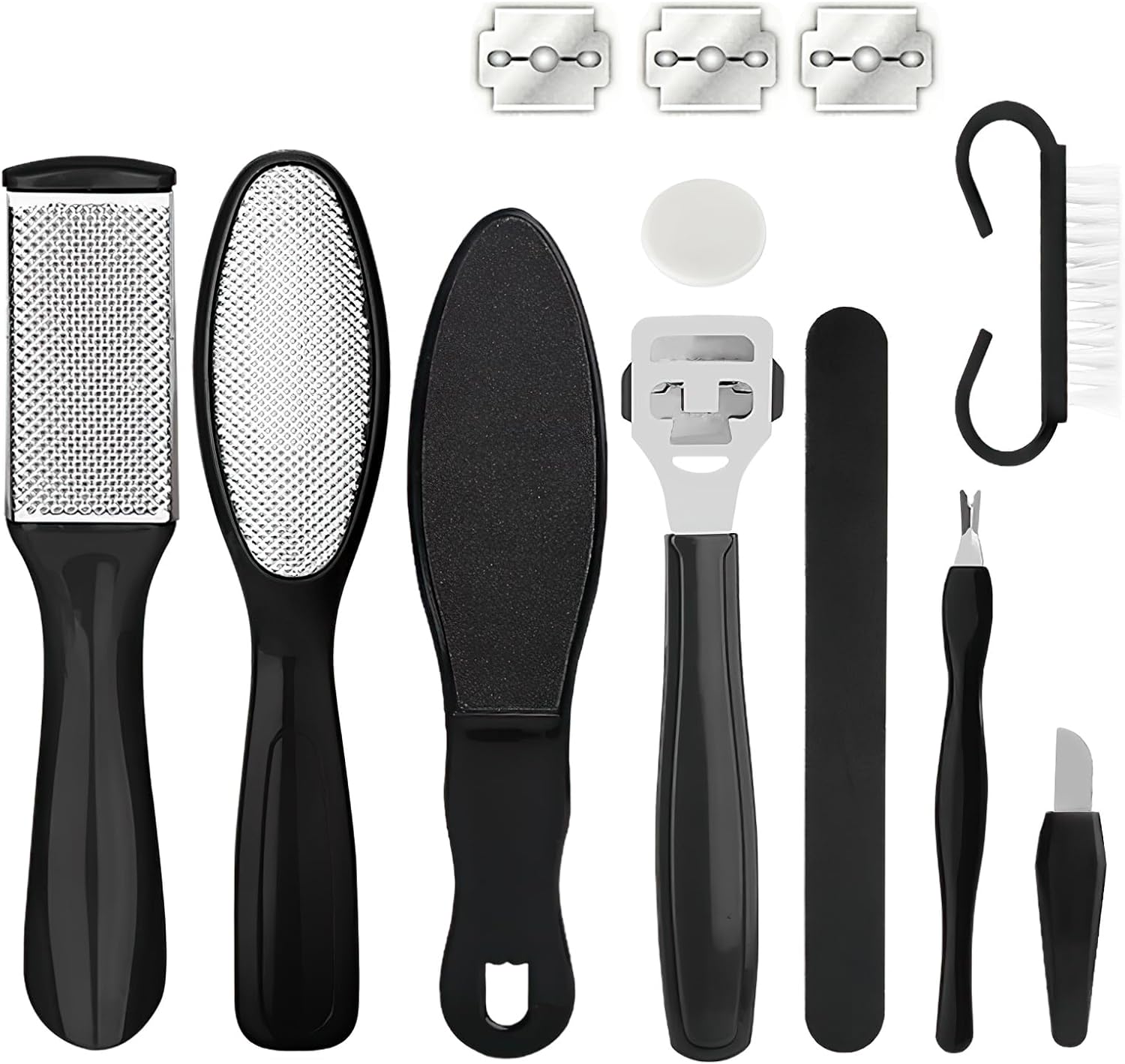 Pedicure Foot File Set, 10 in 1 Foot Files Foot Care Scrubber Kit ...