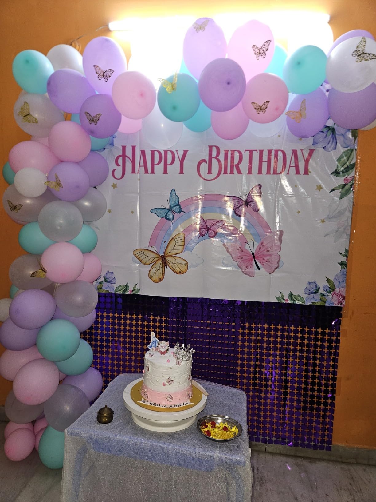 Party Propz Butterfly Theme Birthday Decoration - Set of 93Pcs Birthday ...