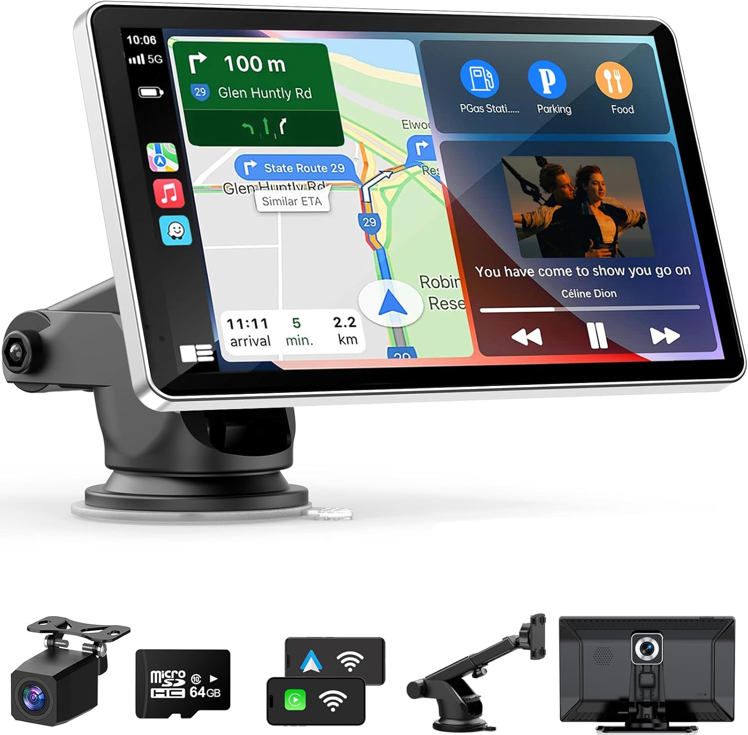 Amazon.com: Oscio Wireless Carplay Screen for Car 4K Dash Cam & 1080P ...