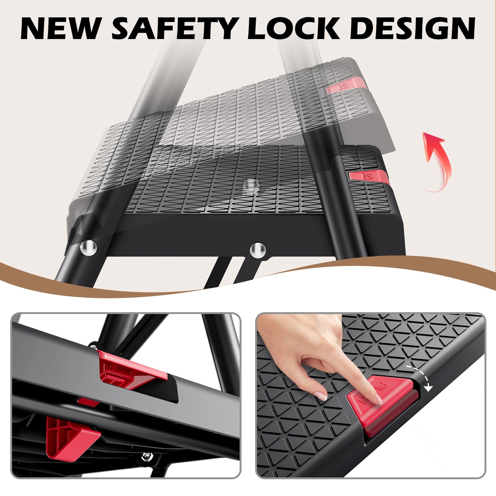 Snapklik.com : KINGRACK Step Ladder, Portable Folding Step Stool
