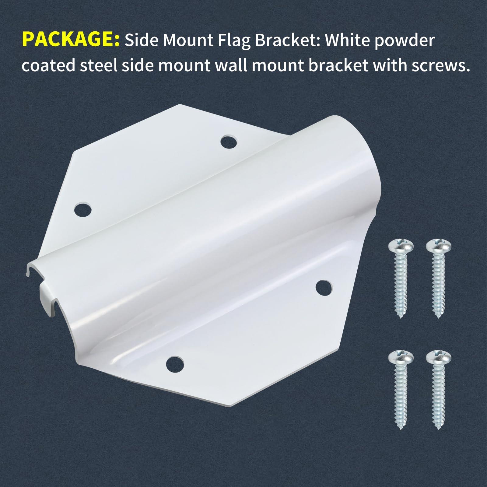 Snapklik.com : XJJ Side Mount Flag Holder Accepts A 1" Pole: White Powder Coated Steel Side ...