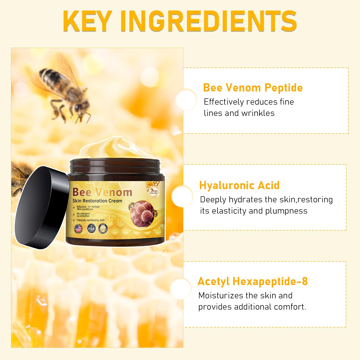Snapklik.com : Eltolent Bee Venom Skin Restoration Cream, Professional ...