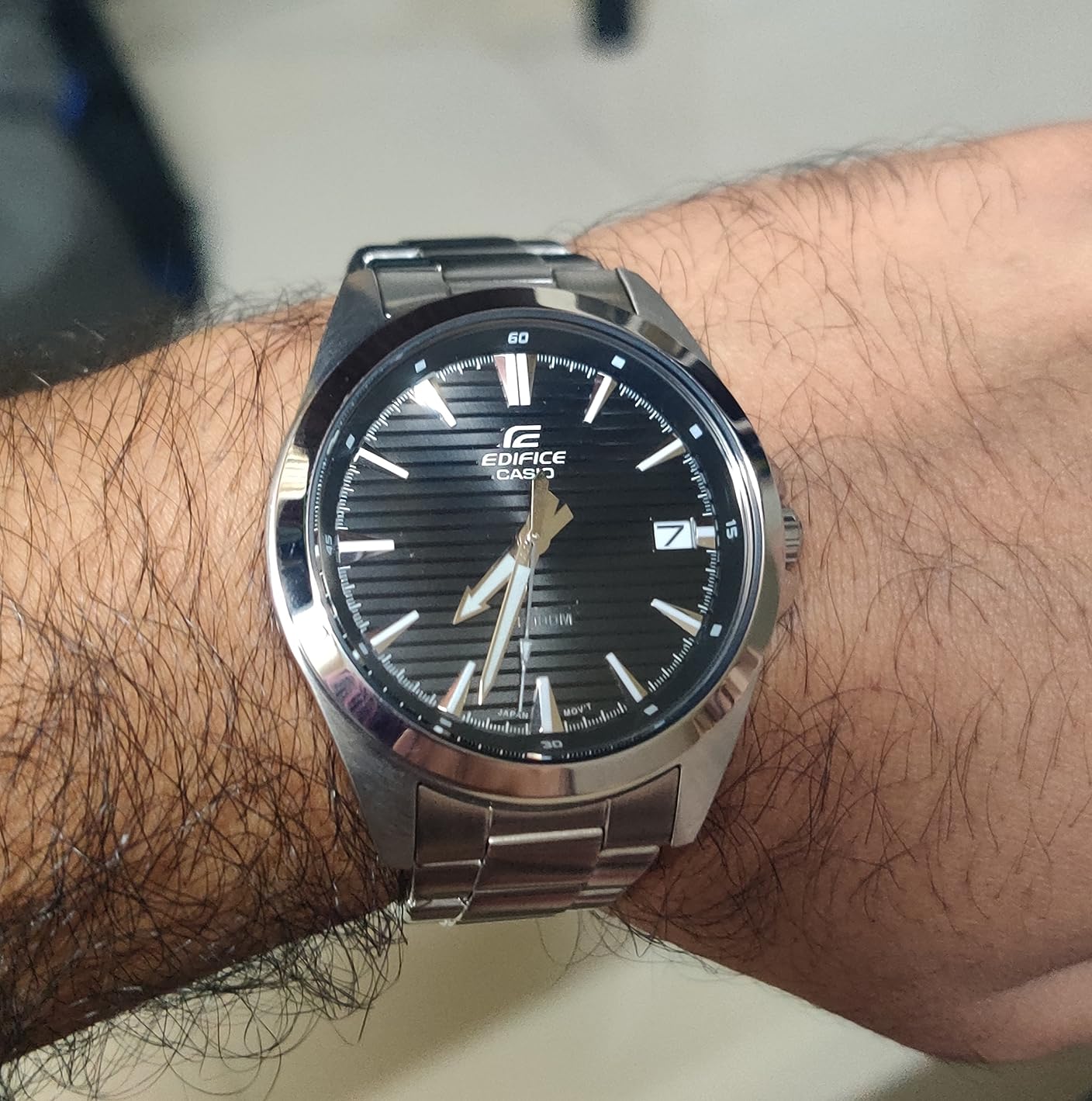 Casio Edifice Analog Black Dial Men EFV-140D-1AVUDF (ED535) : Amazon.in ...