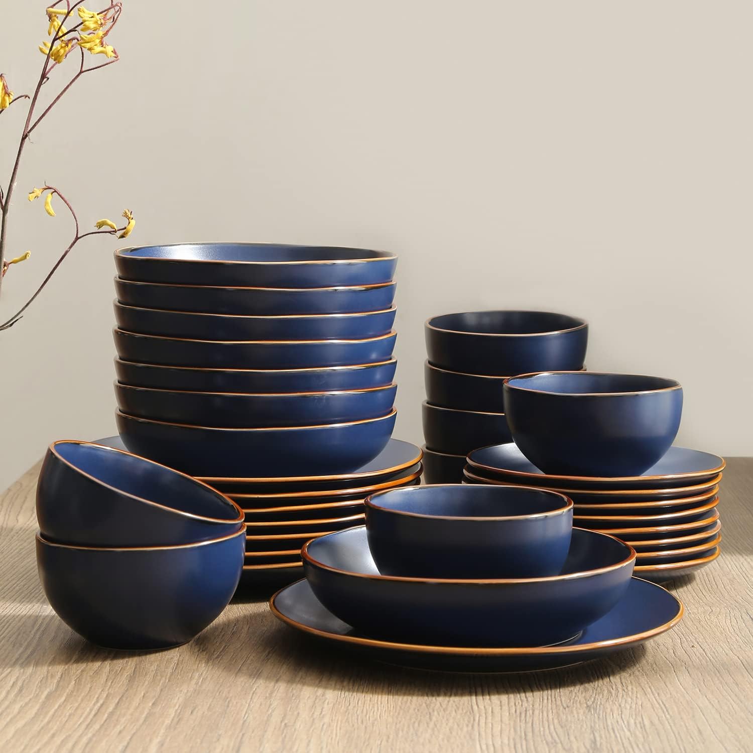Amazon.com | Royalty Porcelain 12-pc Dinner Set 'Blue Lazuli', Bone ...