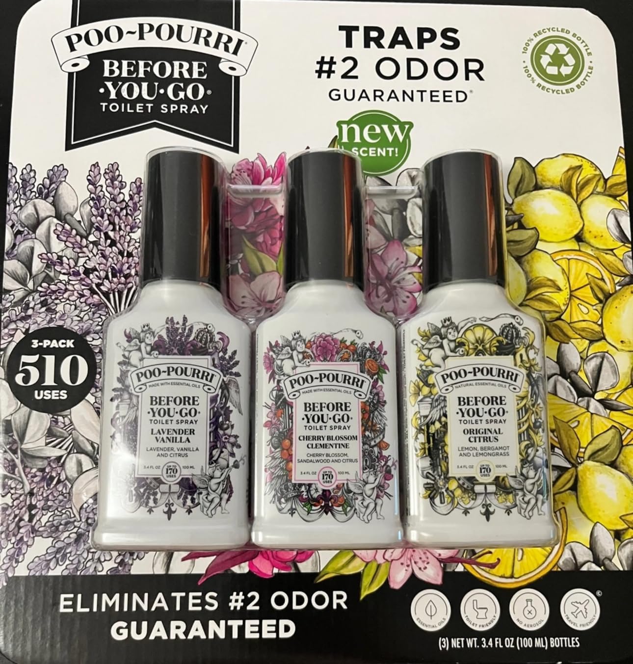 Amazon.com: Poo-Pourri Toilet Spray, Variety Pack, 3 x 3.4 fl oz : Home ...