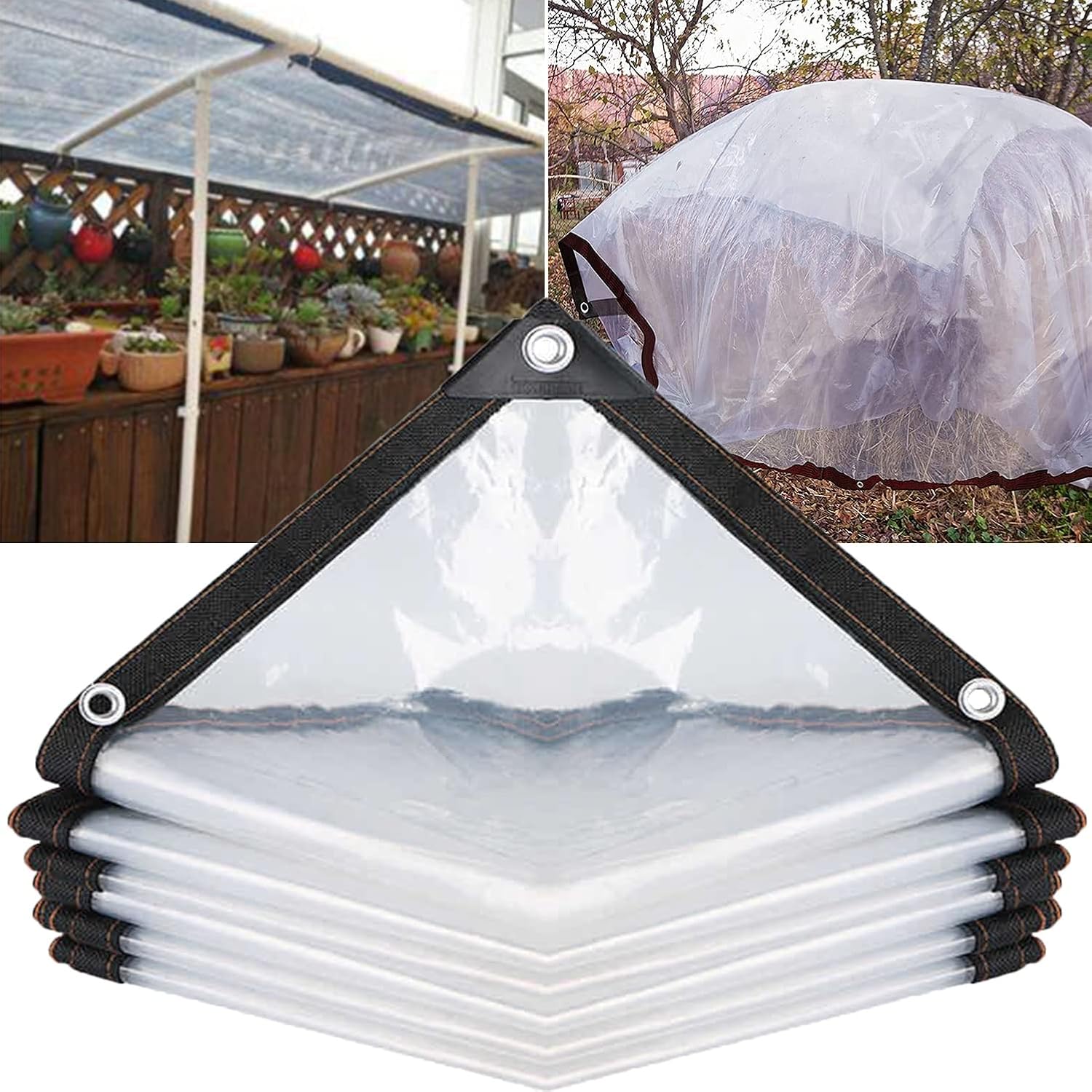Amazon.com: Clear Tarpaulin, 2.5x3m 3.5x5m Transparent Waterproof Tarp ...