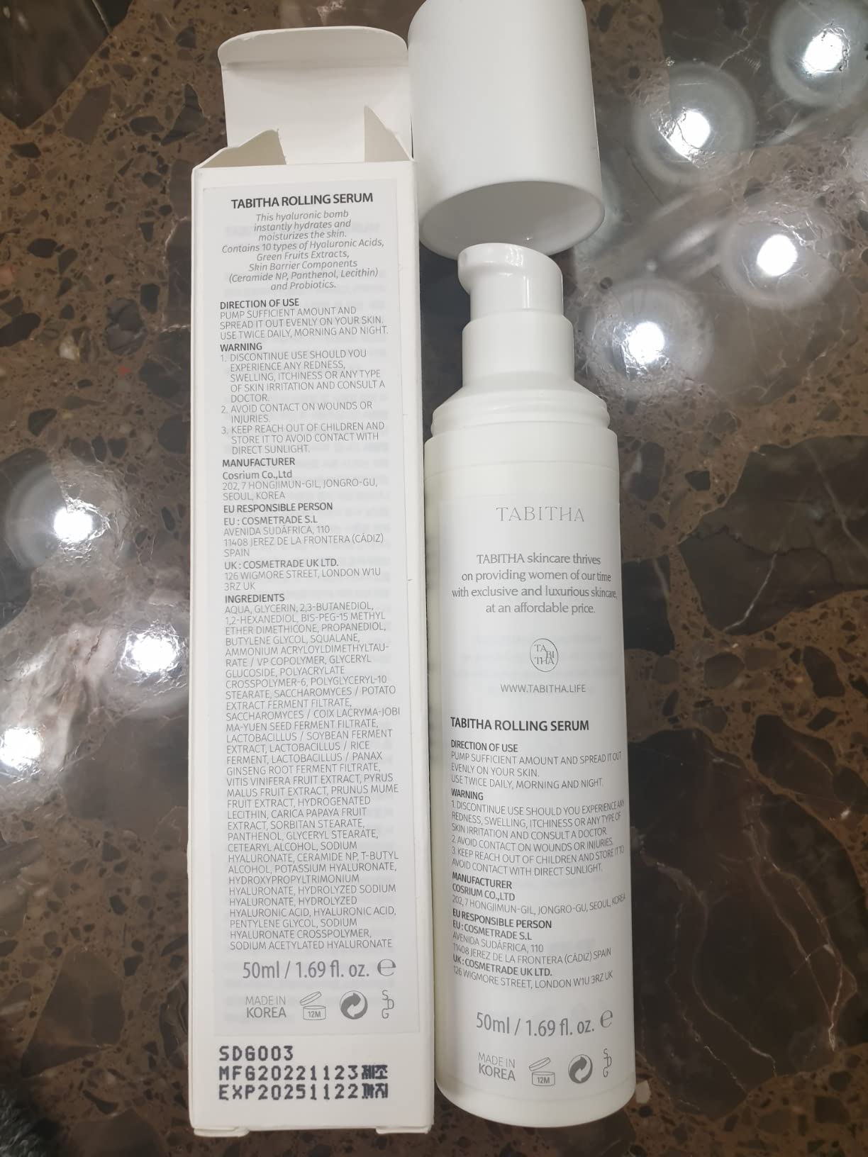 Amazon.com: Tabitha Rolling Serum with 10 types of Hyaluronic Acid ...