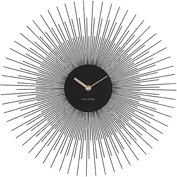 Wall clock Peony steel black : Amazon.co.uk: Home & Kitchen