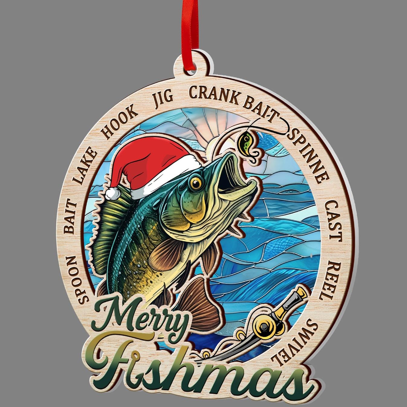 Amazon.com: Fishing Ornament, Fishing Ornaments for Christmas Tree, 2 ...