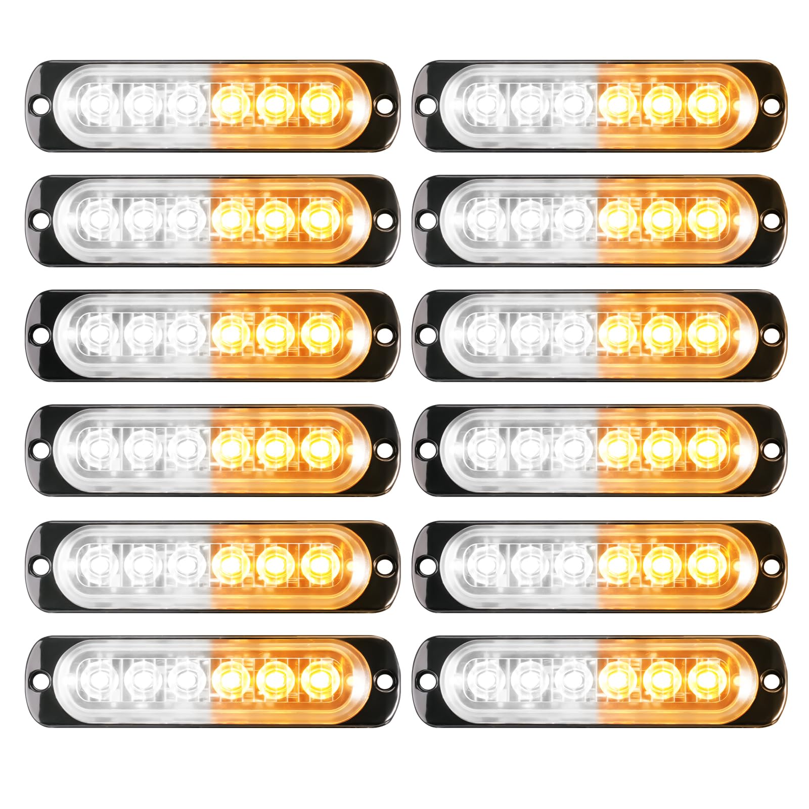 Snapklik.com : PKINGLAKE 12-Pcs 6LED Emergency Strobe Grille Lights ...
