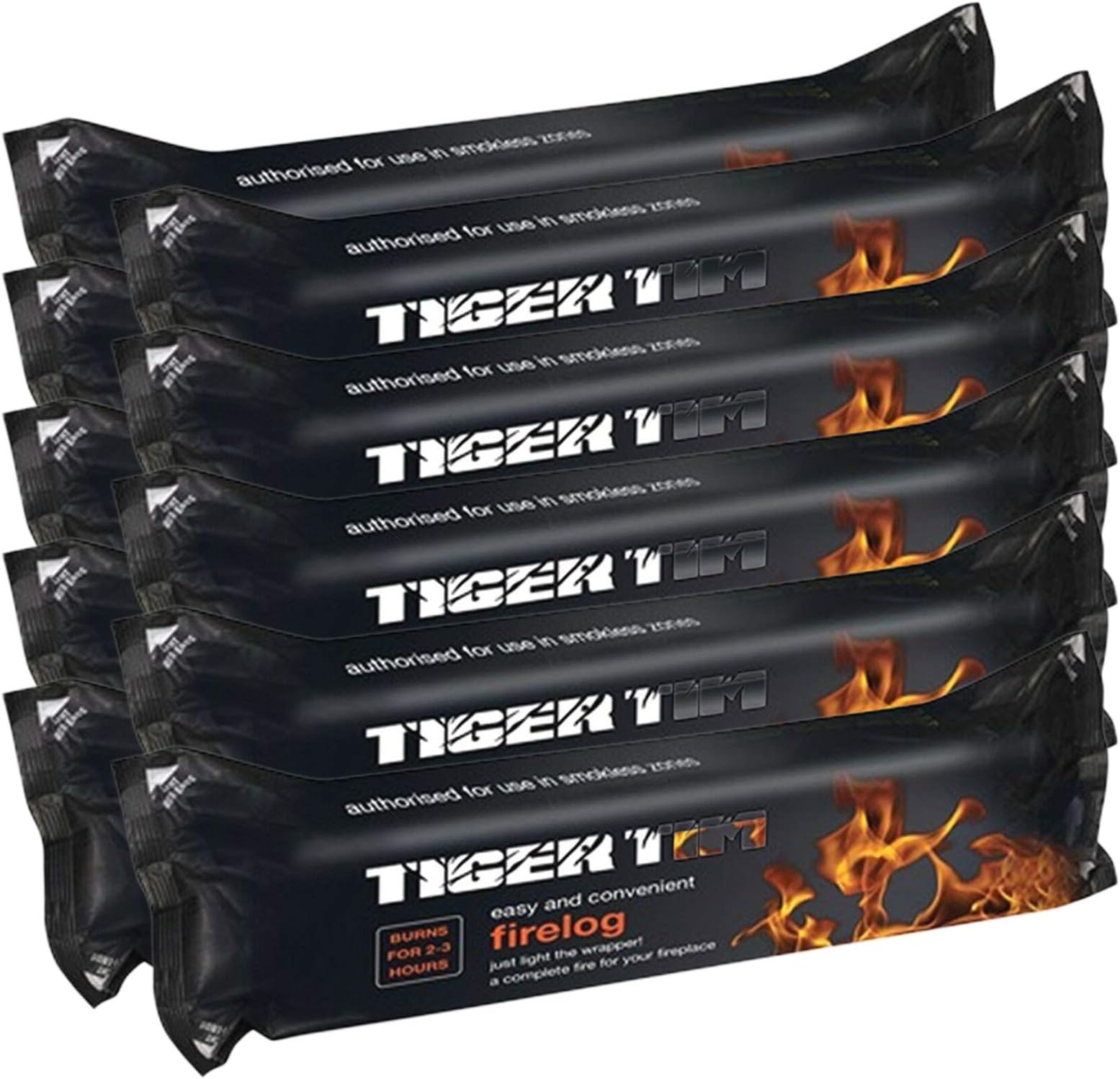 Tiger Tim 10 x Smokeless Instant Lighting Fire Log 1.1kg Fuel for Open ...