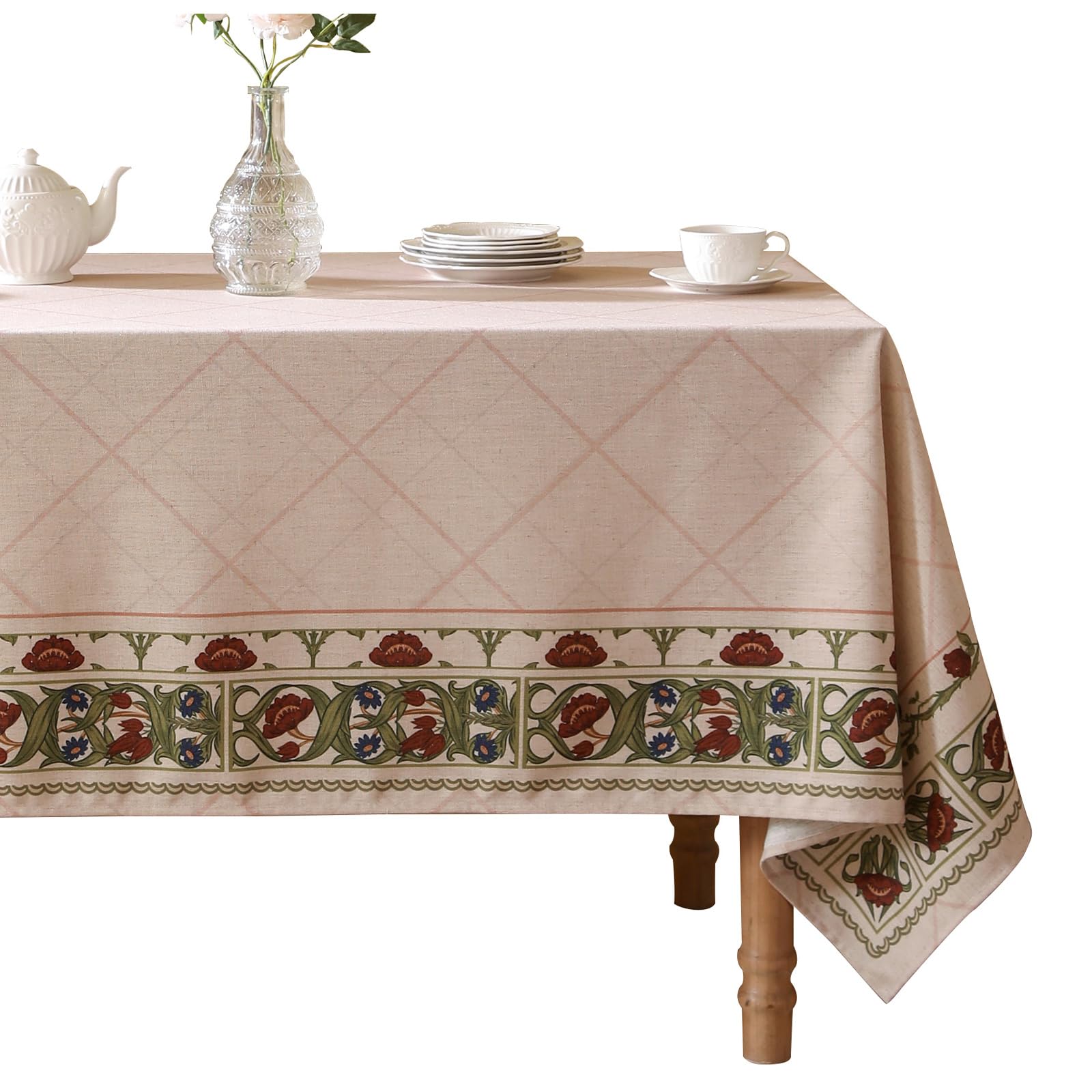 Amazon.com: ISAENNE French Tablecloth for Square Tables,Linen Table ...