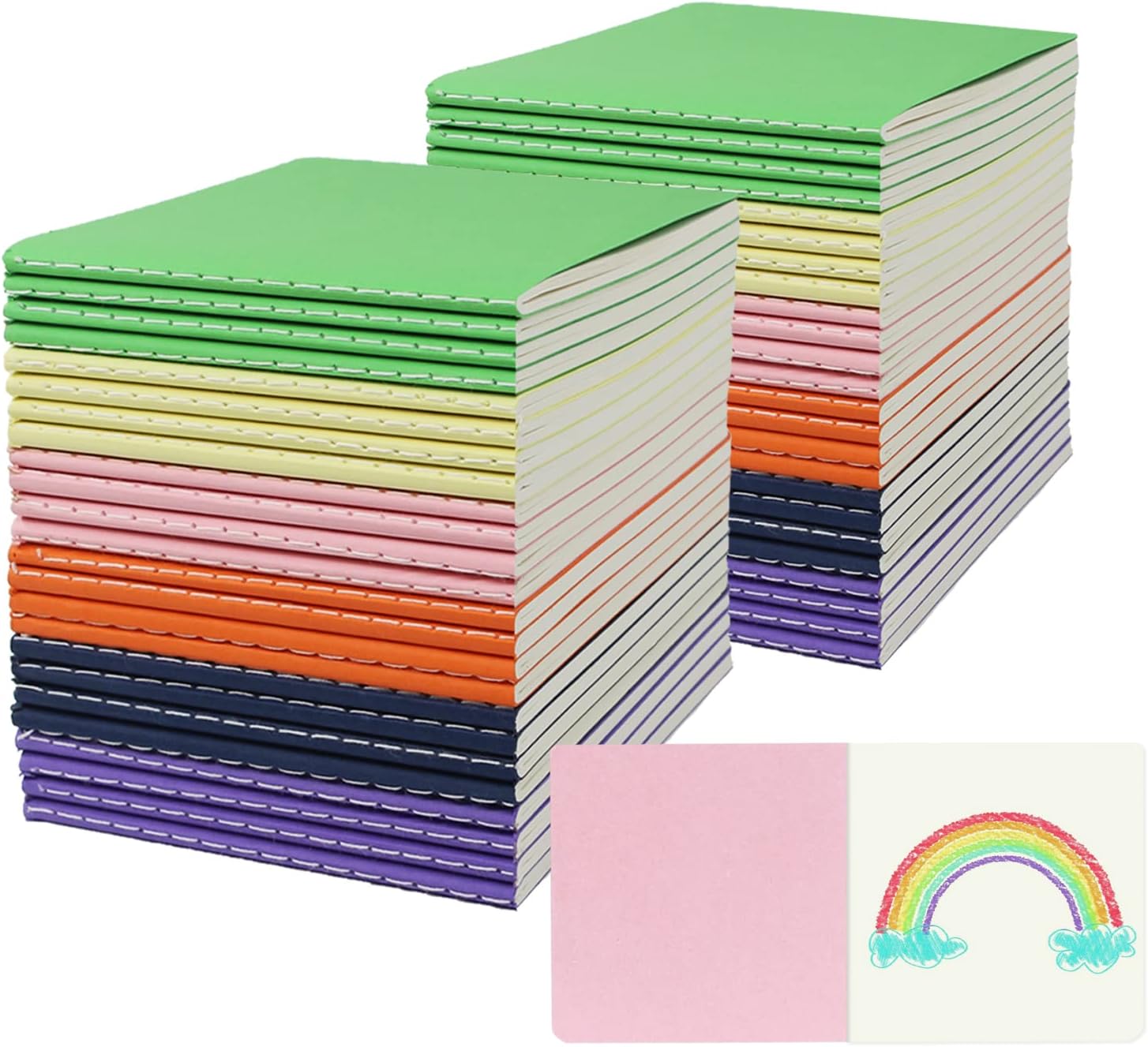 48 Pack 4 x 4 Inch Colorful Blank Notebook Bulk, Small Pocket Notebook ...