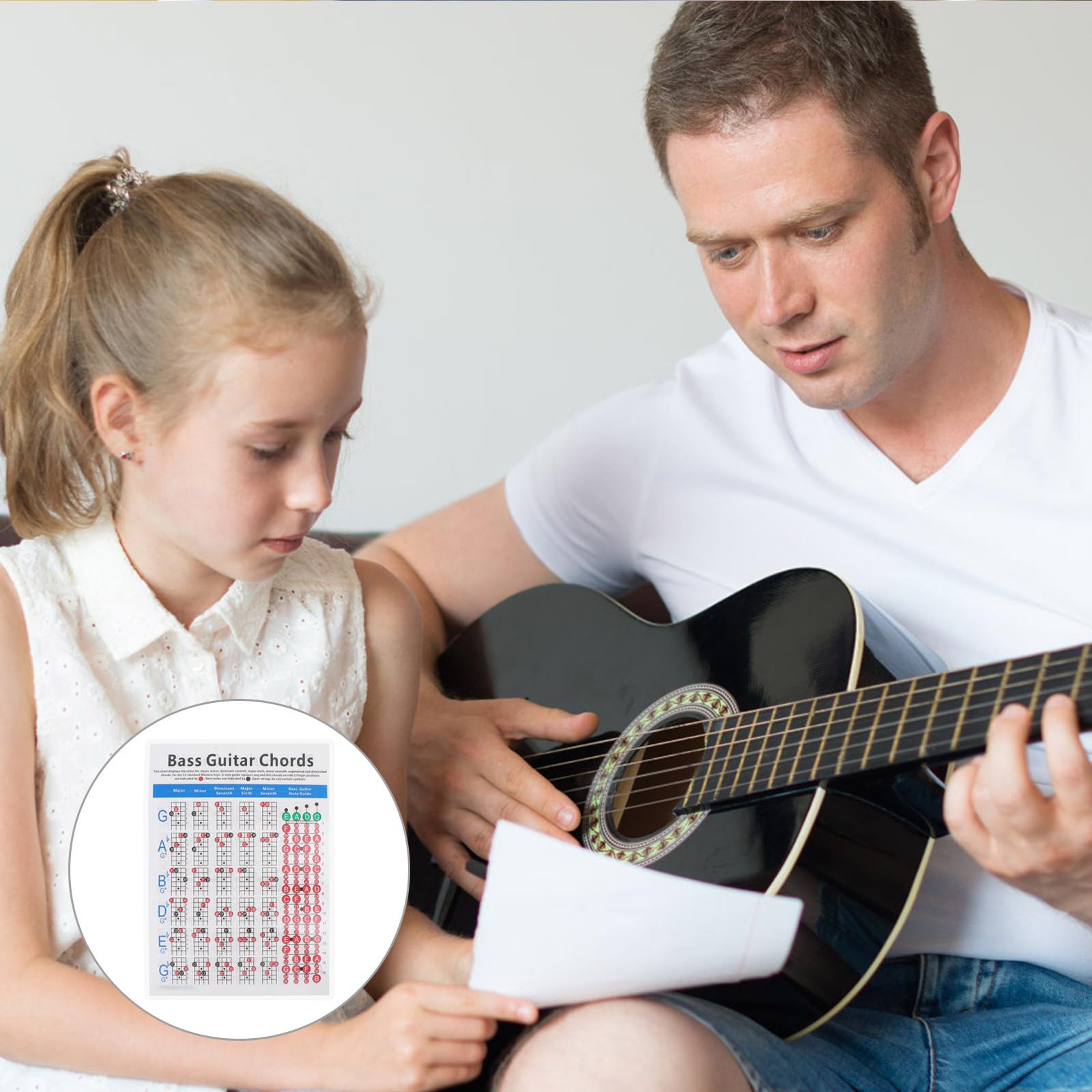 Snapklik.com : Electric Bass Finger Guide Chart 4- String Guitar Chords ...