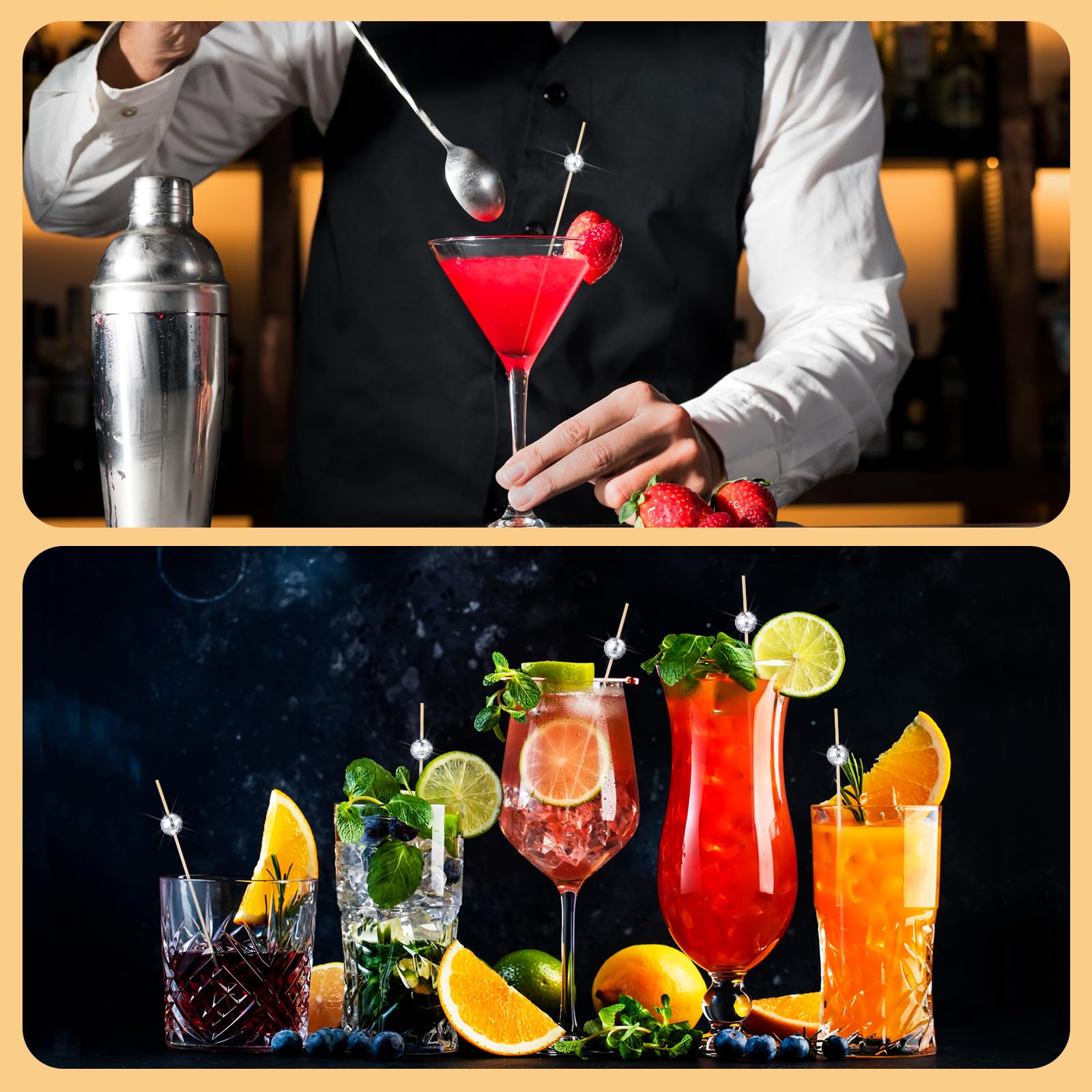 Snapklik.com : Hushee 300 Pcs Christmas Cocktail Picks Disco Ball ...