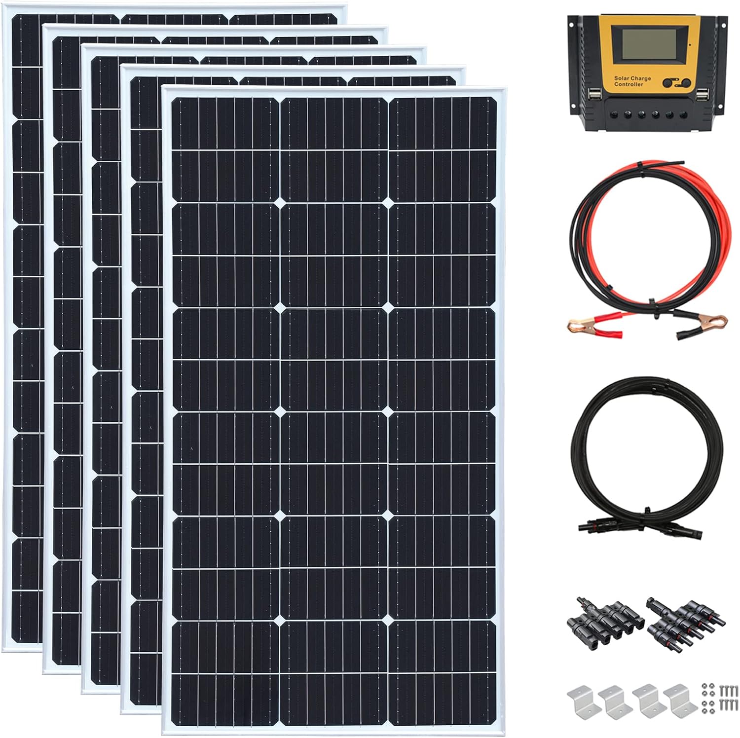 Amazon.com : WUZECK 500 Watt 12Volt Solar Panel Kit 5X100W ...