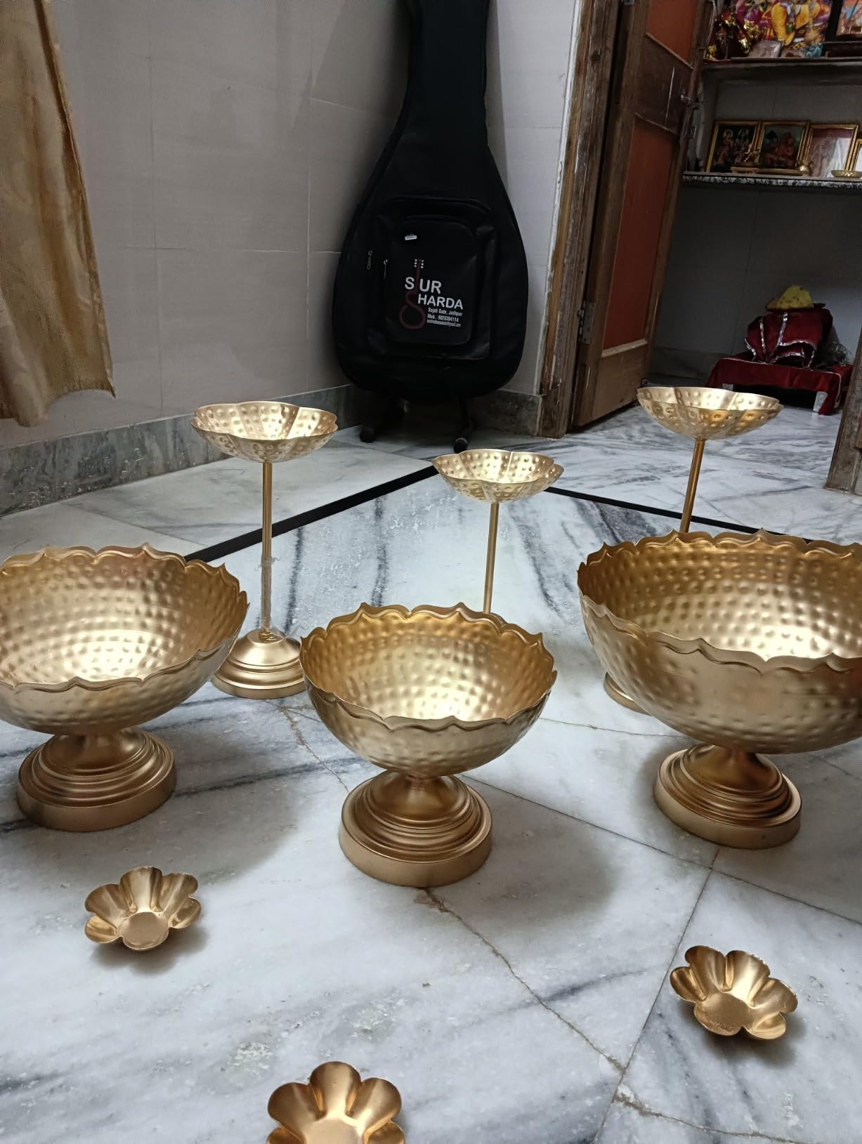 Buy NEW METAL TRENDS NMT |Taj Urli Floating Flower Set | Taj Urli with ...