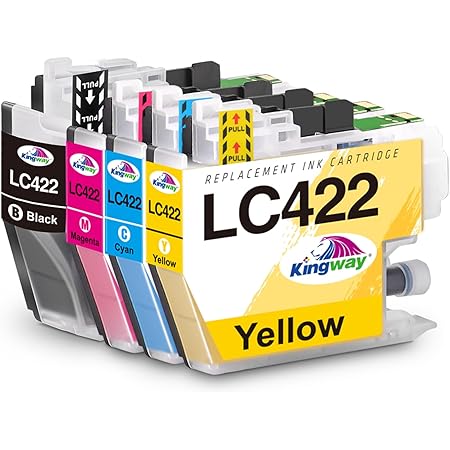 KINGWAY LC422 Ink Cartridges Replacement for Brother LC422XL LC-422VAL ...