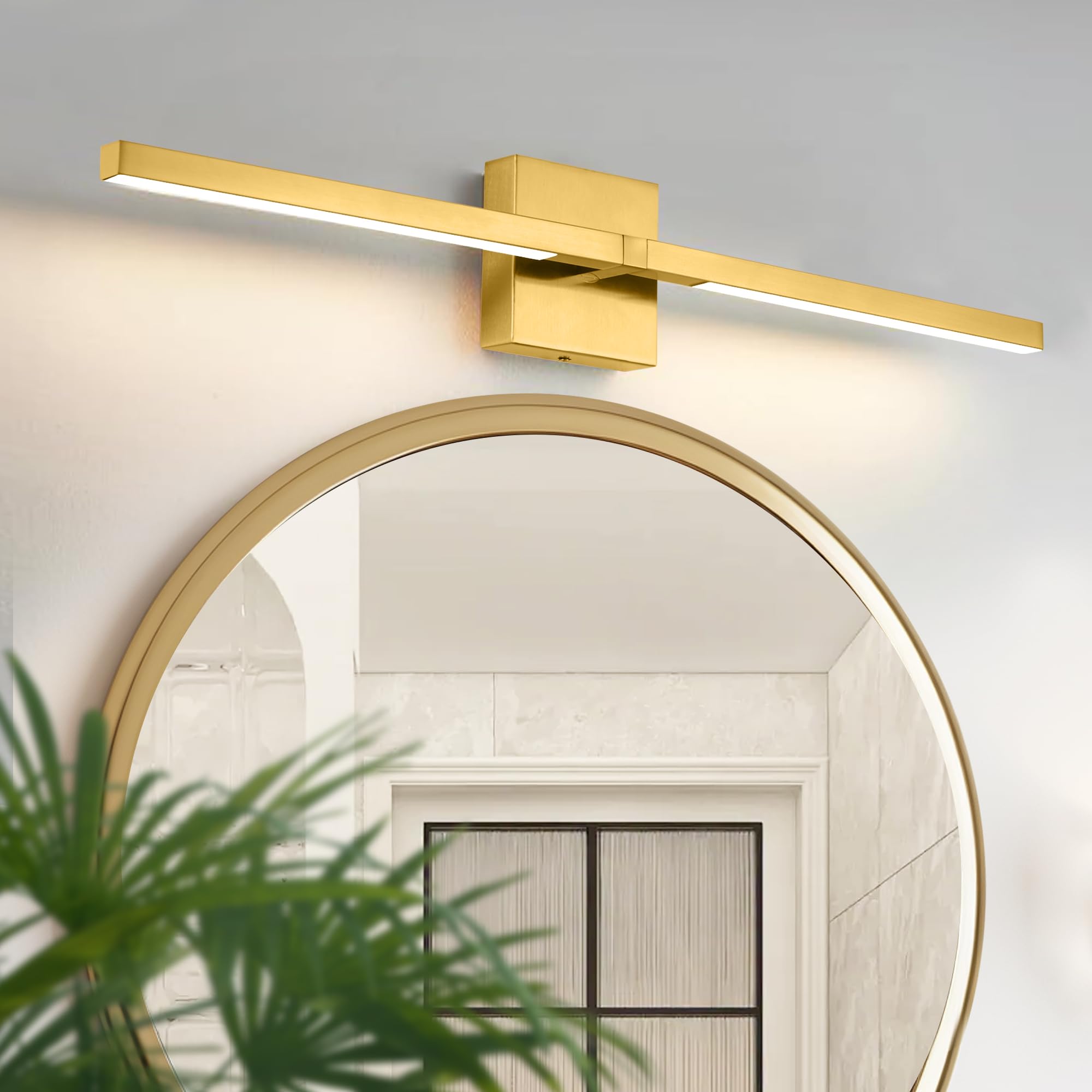 KAMLAM Gold Bathroom Vanity Light Fixtures - 30 inch Rotatable Modern ...